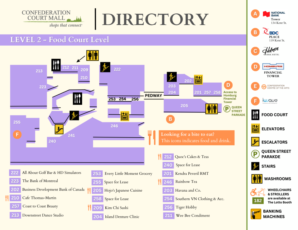 Mall Map - Confederation Court Mall
